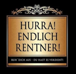Flaschen-Aufkleber „Hurra! Endlich Rentner!“ - Geschenktipps